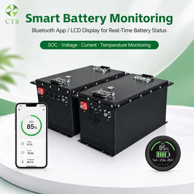 China Long Cycle 48V 60V 72V 105ah 150ah LiFePO4 Golf Cart Lithium Battery with Charger and Screen for sale