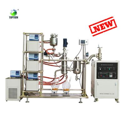 China Herb Pot Sative Oil Extraction Machine 0.06 M2 Wiped Film Molecular Distillation for sale