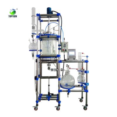 China Toption 50L Jacketed Glass Reactor Crystallization Equipment Nutsche Filter for sale