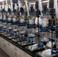 China Bench Top Glass Reaction Systems Jacketed Glass Vessel 1L 2L 3L 5L 10L for sale
