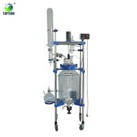 China High Borosilicate Glass 3.3 100l Glass Reactor  5L 10L 30L Chemglass Jacketed Reactor for sale