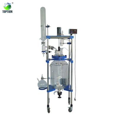 China High Borosilicate Glass 3.3 100l Glass Reactor  5L 10L 30L Chemglass Jacketed Reactor for sale