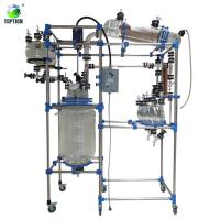 China High Borosilicate Glass 3.3 100l Glass Reactor  5L 10L 30L Chemglass Jacketed Reactor for sale