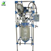 China High Borosilicate Glass 3.3 100l Glass Reactor  5L 10L 30L Chemglass Jacketed Reactor for sale