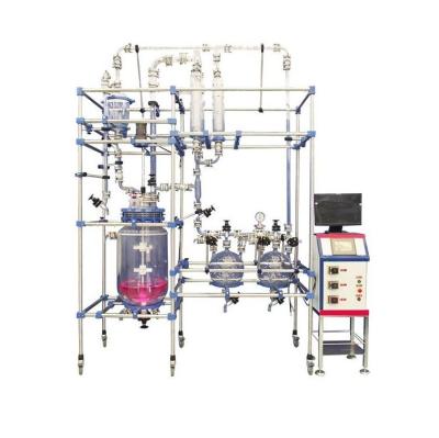 China Borosilicate Chemical Jacketed Glass Reactor Vessel 100L Explosion Proof for sale