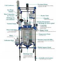 China Borosilicate Chemical Jacketed Glass Reactor Vessel 100L Explosion Proof for sale