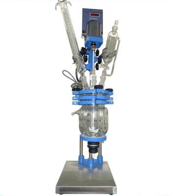 China Three Layer Glass Reactor 1-3 Liter For Chemical Plant / Biological Pharmacy for sale