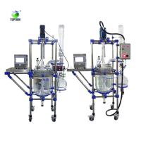 China Lab Ultrasonic Microwave Collaborative Jacketed Reactor Vessel Jacketed Glass Reactor for sale