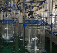 China 50 Liter High Borosilicate Glass Reactor Kettle Explosion Proof Jacketed Glass Reactor for sale