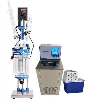 China 1L 2L 3L 5L Jacketed Lab Reactors Glass Reaction Vessel Complete Set for sale