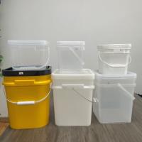 China Square Lid Plastic Bucket for Food Packing Snacks Barrels in Industrial Environments for sale