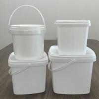China Multi-purpose Red Square Plastic Pail Bucket with Handle Certified and GAP/ISO/FDA for sale