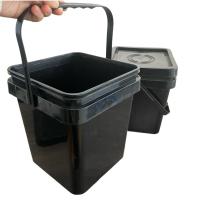 China Black PP Square Bucket 5L 6L 8L 10L with Full Color Printing and Accessories Included for sale