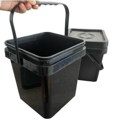 China Black PP Square Bucket 5L 6L 8L 10L with Full Color Printing and Accessories Included for sale