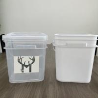 China Silk Screen Printing 10L 20L Square Plastic Bucket with Lid and Polypropylene Material for sale