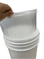 China Rectangle Plastic Pail 20Liter Heavy duty without tear Liner in White for pet food for sale