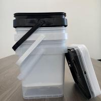 China Supply Plastic Bucket 1L 2L 3L 5L Clear Square Pail for Drink Printing Heat Transfer for sale