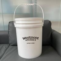 China 20L 5 Gallon Square Plastic Paint Bucket with LOGO Printing and Custom Design for sale