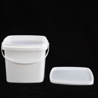 China Polypropylene Square Plastic Pail 32oz Clear Bucket for Snacks Container Storage for sale