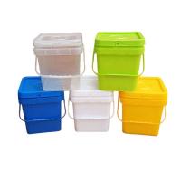 China 1L 2L 3L 4L 5L 6L 7L 8L 10L Square Plastic Pail with Custom Color Printing Logo for sale