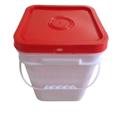 China Food Grade Safe Paint Popcorn White Plastic Buckets with Lids Customize 2L 5L 10L 20L 25L for sale