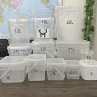 China Food Grade Square Plastic Bucket with Lid and Printed Design Certificate GAP/ISO/FDA for sale