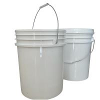 China 20 Liter Round White Plastic Bucket Durable and Food Grade for All Infrastructures for sale
