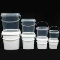 China Drink 500ml 1L 2L 3L 5L White Plastic Buckets with Heat Transfer and Silk Screen Print for sale
