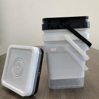 China 1-25L Heat Resistance Square Plastic Bucket with Lid Food Grade Buckets for sale