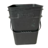China 5L 6L 8L 10L 15L 18L 20L Pail PP Material Black Plastic Square Bucket Tool Customize for sale
