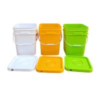 China Tool 20L 25L Food Grade 5 Gallon 7 Gallon Plastic Bucket with Lid Compost Square Bucket for sale
