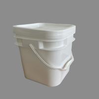 China Metal or Plastic Handle Square Plastic Bucket with Heat Transfer and IML Printing for sale