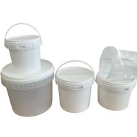 China Plastic White Color Popcorn Bucket with Easy-Opening Handle and Lid 1-5 Gallon Capacity for sale