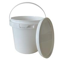 China 2L Tamper Evident Packaging Butter Bucket Transparent Clear White Pail Plastic Buckets for sale