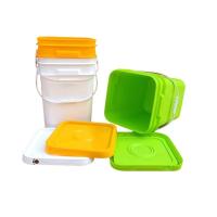 China Polypropylene Black Square Bucket 1L 2L 3L 5L 6L 10L 15L 20L 25L Pail With Handle for sale
