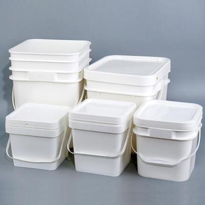 China Square Plastic Bucket for Cat Litter Container 5L 6L 8L 12.5L 15L Leak Proof Design for sale