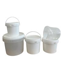 China Easy-Opening Transparent White 1L 2L 5L Food Grade Plastic Buckets with Lid and Handle for sale