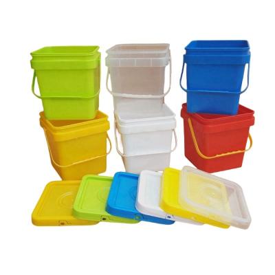 China Square Plastic Pail with Lid Custom Color Printing Heat Transfer Thickness 1.0-2.5MM for sale