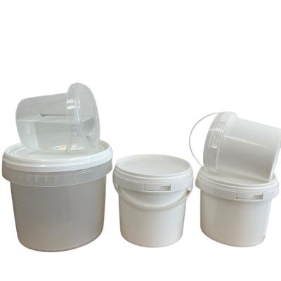 China 500ml Round PP Plastic Bucket with Lid and Handle for Peanut Butter Storage Container for sale
