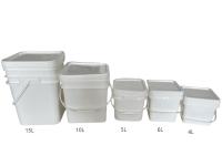 China HDPE Custom Square Plastic Bucket with Lid for Putty Powder Cement and Emulsion Paint for sale