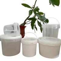China Custom Logo Printing Plastic Bucket with Lid Food Grade White and Environment Friendly for sale