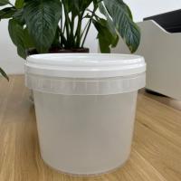 China Sticker Label Print Method 1L Plastic White Bucket with Lid and Handle for sale