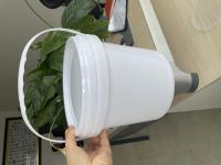 China Sticker Label Print Method 1L Plastic White Bucket with Lid and Handle for sale