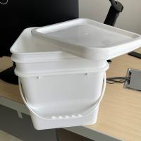 China 15L/4 Gallon Square Plastic Bucket with Heat Transfer Printing and Easy-Opening Lid for sale