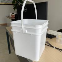 China 15L/4 Gallon Square Plastic Bucket with Heat Transfer Printing and Easy-Opening Lid for sale