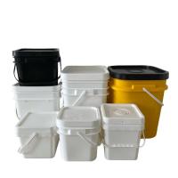 China Square Plastic Bucket 1-25 Liter Heat Transfer Printing for Chemical Containers for sale
