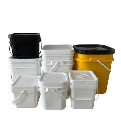 China Square Plastic Bucket 1-25 Liter Heat Transfer Printing for Chemical Containers for sale