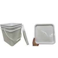 China Pet Food Container Tamper Proof Square Plastic Bucket for Yogurt Butter Ice Cream for sale