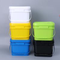 China 5L 10L 15L 18L 20L Square Food Container Plastic Bucket with Lid and Handle Accessories for sale