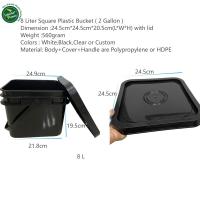 China Square Plastic Pail with Lid Durable and Storage Solution for sale